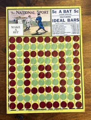 Vintage 5c Baseball Punch Card Hamilton Manufacturing “Make a Hit” | eBay