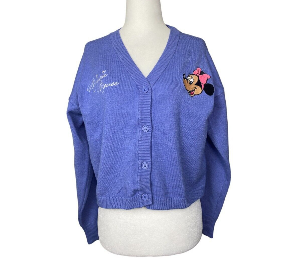 Disney Minnie Mouse Cardigan Sweater Womens Extra Sma… - Gem