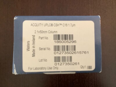 NEW WATERS 186005296 ACQUITY UPLC CSH C18 Column, 130Å, 1.7 µm, 2.1 mm ...