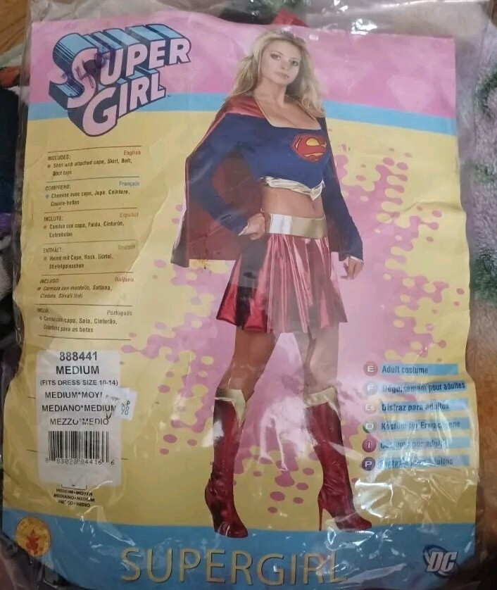 Supergirl Adult Halloween Cosplay Costume ~ Medium ~ … Gem