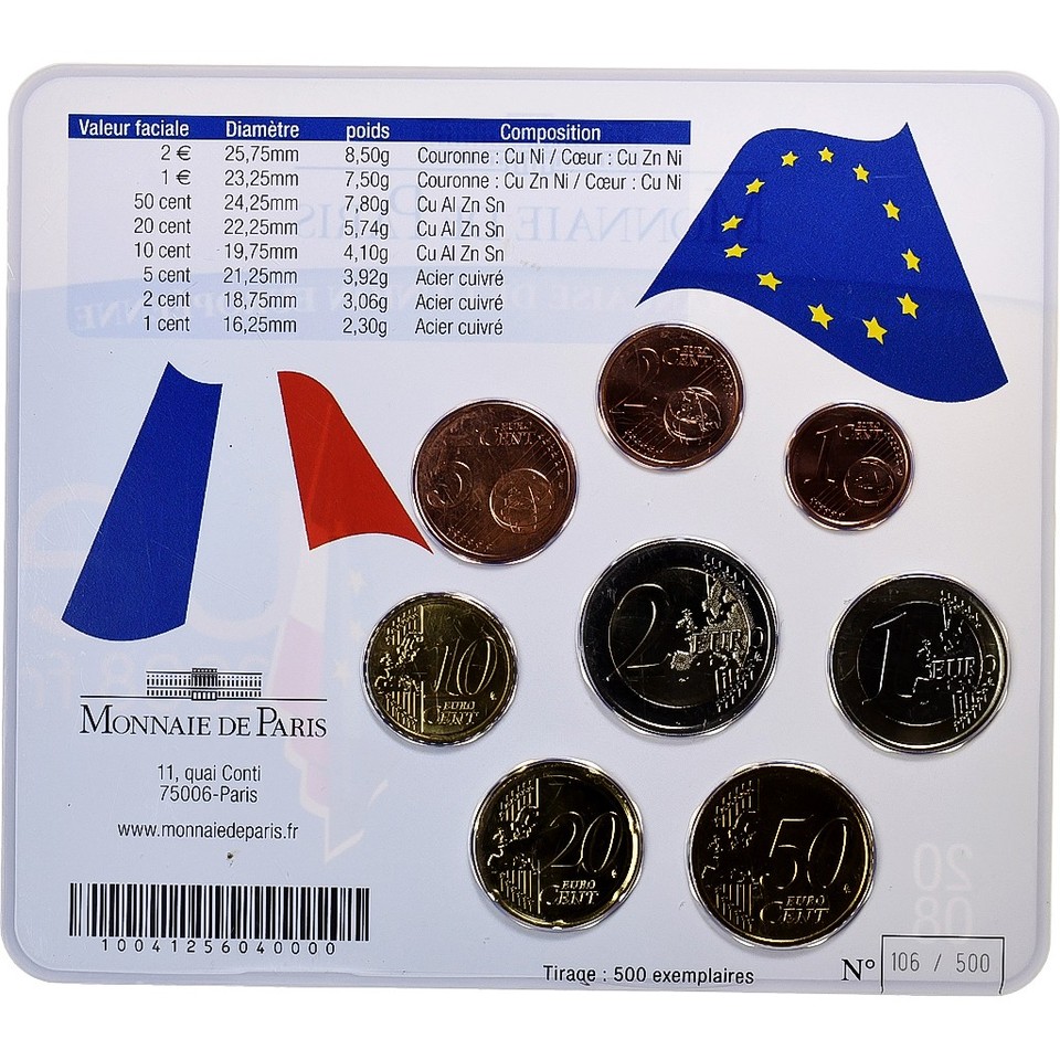 [#1309692] France, Euro Set BU, Présidence française de l'UE, 2008, MDP ...