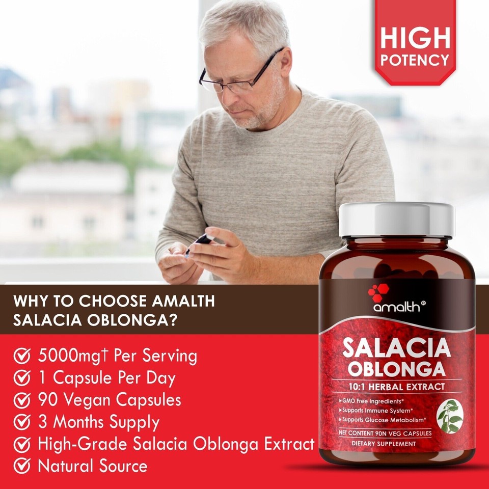 Salacia Oblonga Extract Blood Sugar Saptrangi Powder 5000mg 90 Capsules ...