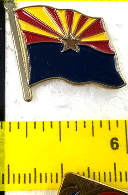 Vintage Metal Arizona State Flag Lapel Tack Pin Badge Gold-Tone ...