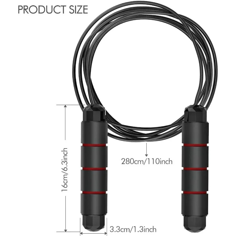 Jump RopeAdjustable Jumping Rope Tangle Free Fast Ball Bearings ...