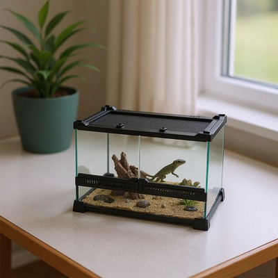 Glass Nano Habitat Small Reptile Terrarium Vivarium Stackable Spider ...