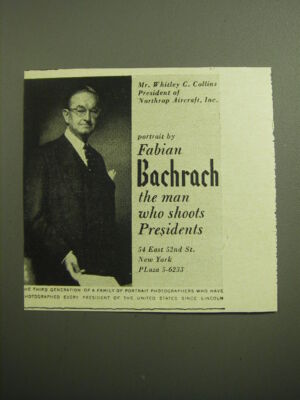 1958 Fabian Bachrach Photography Ad - Mr. Whitley C. Collins | eBay