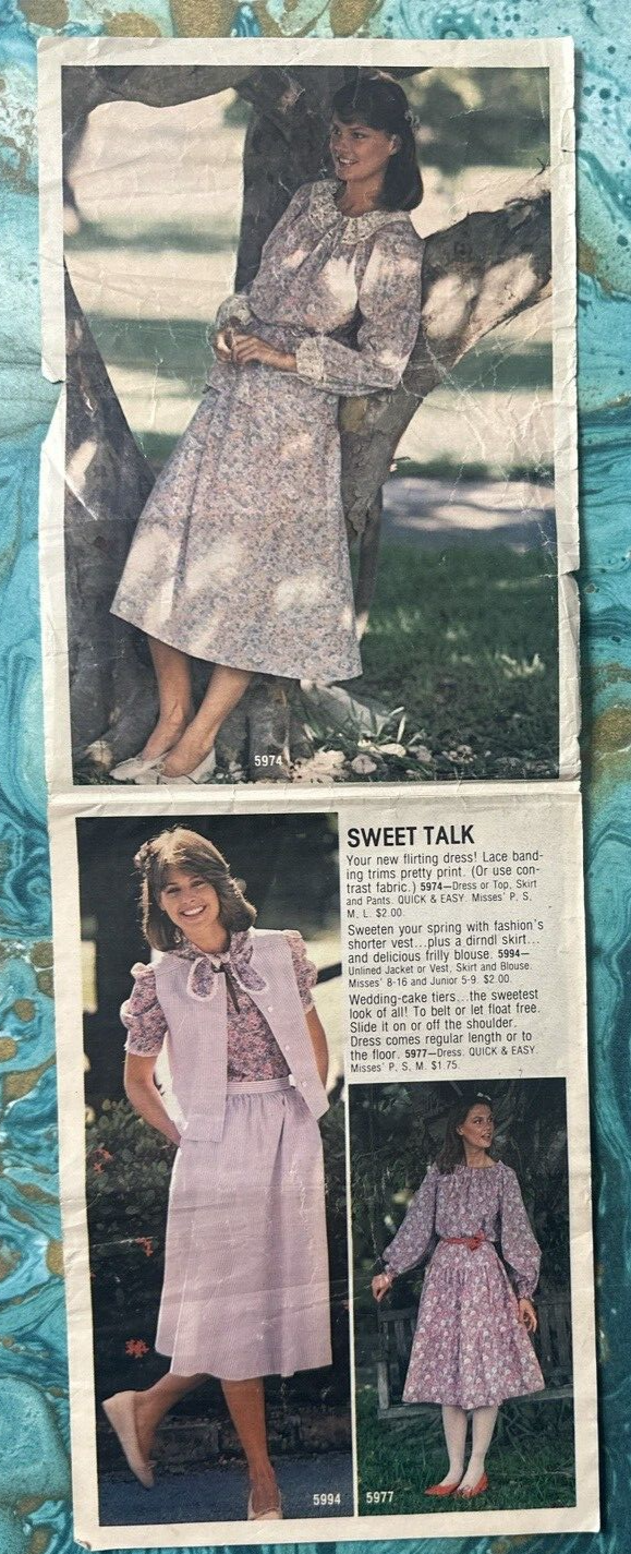 McCalls Sewing Pattern Catalog Ad Flyer Lot 4 1970's VTG Fashions Marlo ...