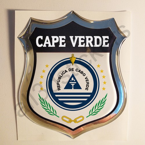 Sticker Cape Verde Emblem Coat of Arms Shield 3D Resin Domed Gel Vinyl ...