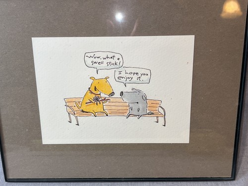 CARTOON ART DOGS JOKES MATTED AND FRAMED | eBay