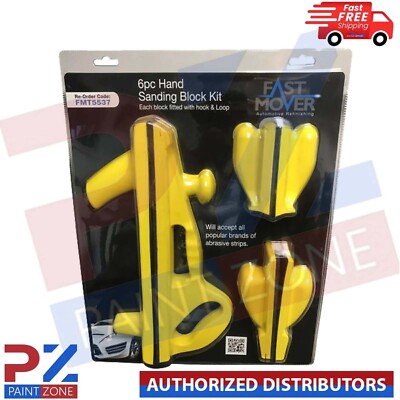FAST MOVER TOOLS FMT5537 SANDING BLOCK KIT, 6PCFLAT BLOCKS, HARD & SOFT ...