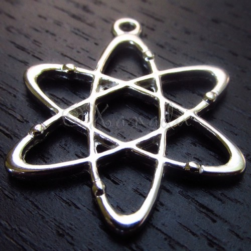 Atom Charms - Wholesale Silver Science Physics Pendants C7380 - 5, 10 ...