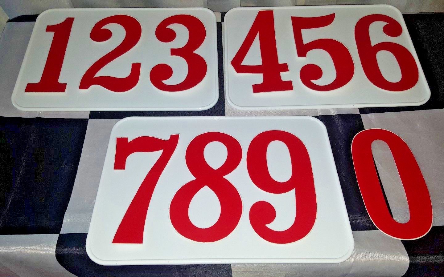 THREE 7 x 10 Number Plates with 9 Numbers ATVA QUAD HONDA YAMAHA SUZUKI ...