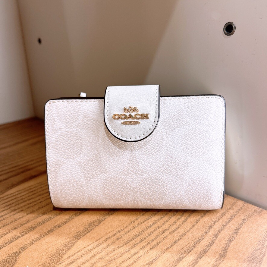 NWT COACH Medium Corner Zip Wallet In Signature Canvas C0082/CW786 | eBay