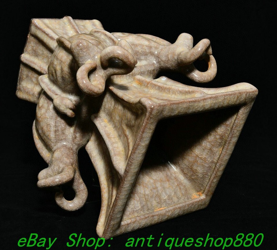 9.8'' Old Chinese Guan Kiln Porcelain Dynasty 4 Sheep Head Zun Bottle Vase | eBay