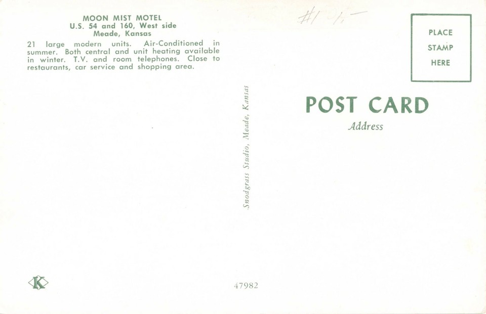 Postcard Moon Mist Motel Meade Kansas | eBay