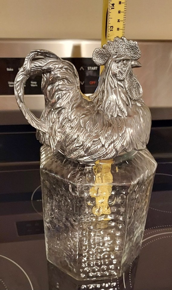 ARTHUR COURT Rooster Thumbprint Dimple Glass Canister Cookie Jar ...