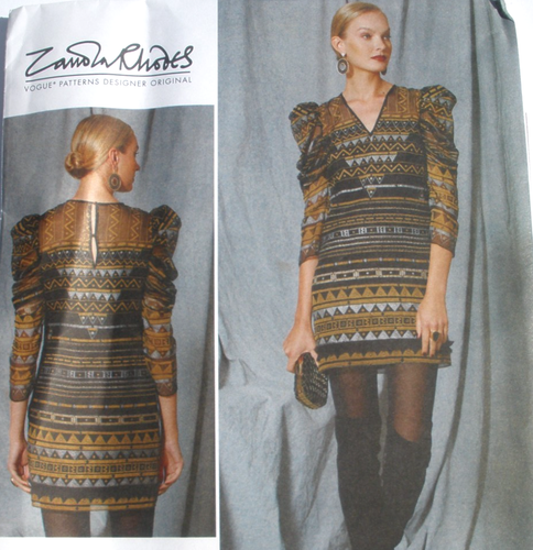 Vogue Designer Dress Sewing Pattern V1518 Zandra Rhodes Sizes 6-14 or ...