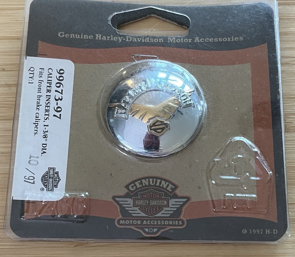 Harley Davidson Bar & Shield Wings Caliper Insert 1 3/8” Diameter | eBay