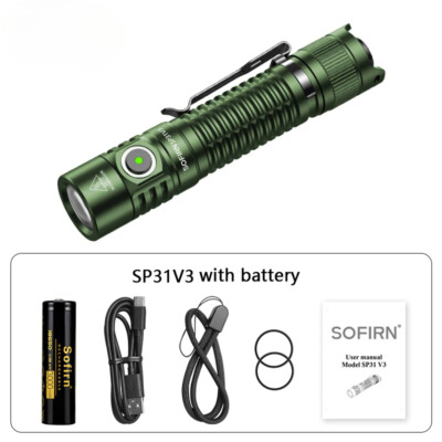 Tactical LED Flashlight with Dual Switch USBC 18650 Rechargeable Power ...