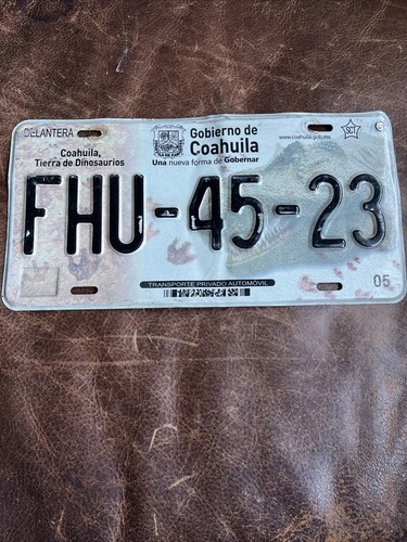 2013 Mexico License Plate. Vintage Coahuila Tag Rear Mexican FHU 45 23 ...