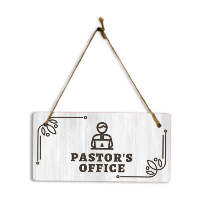 Pastor's Office 5x10 Hanging Plus Wall or Door Sign | Religious Rustic ...