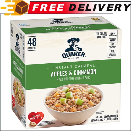 Quaker Instant Oatmeal, Apples & Cinnamon, Individual Packets, 48 ct | eBay