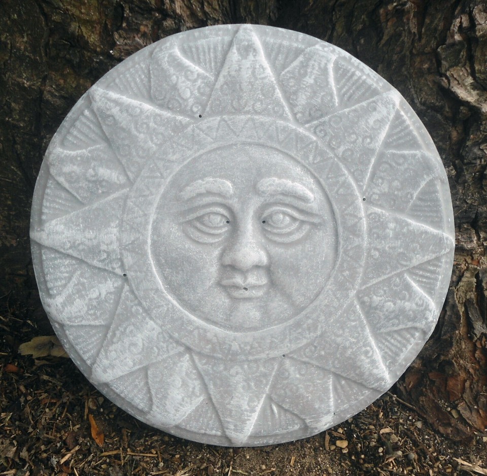 Sun plaque mold concrete plaster casting garden mould 9.75" x 1/2 ...