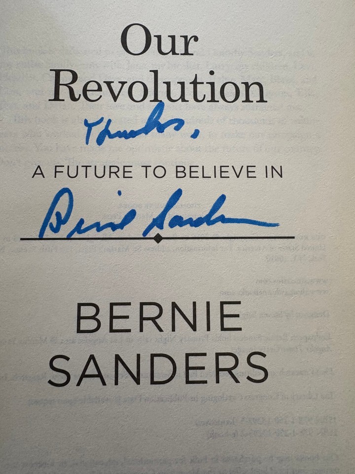 SENATOR BERNIE SANDERS AUTOGRAPHED "OUR REVOLUTION" 2016 REAL MEMOIR ...