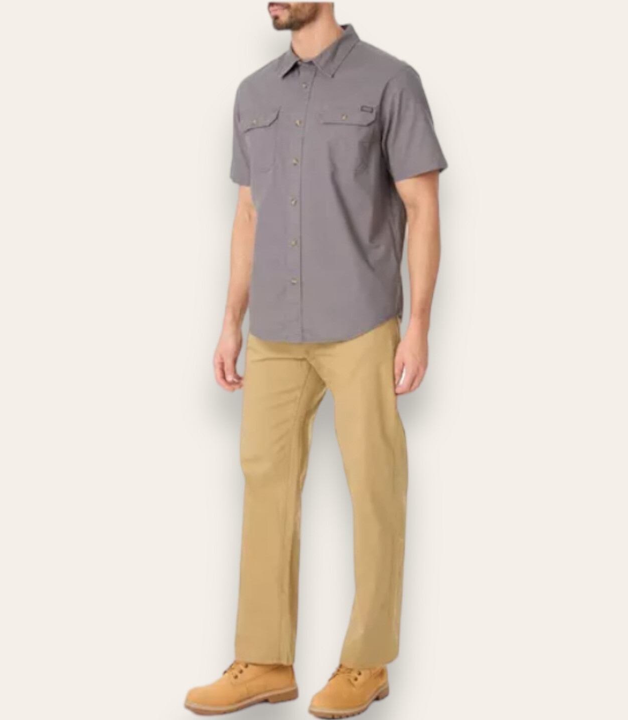 Smith’s Workwear Shirt Men’s Medium Grey Button Down Collared ...