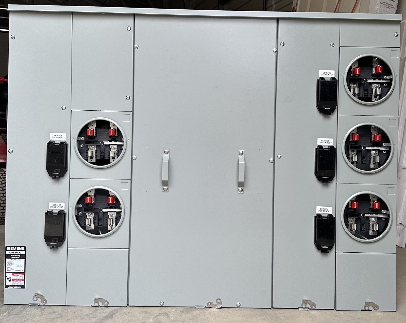 Siemens 600 Amp 5-Gang (225A) Position Ring Type 1Phase 4/5Jaw Meter ...