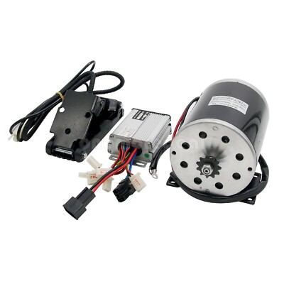 48V 1000W DC Electric Motor Kit w/ Base Speed Controller & Foot Pedal ...