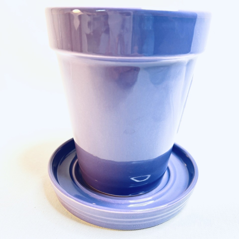 Divinity Boutique Flower Pot Coffee Mug n Coaster Purple Mothers Day ...