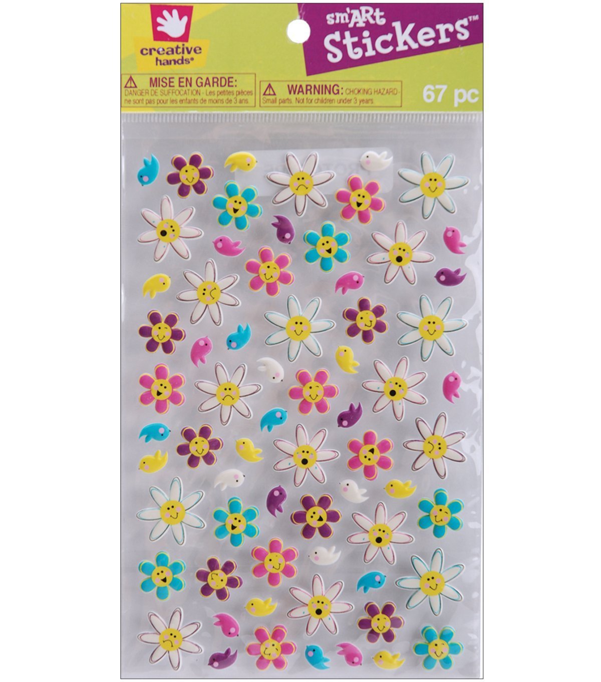 Fibre Craft Foam Flower Stickers Set 67 pieces Wall Decor Scrapbooking ...