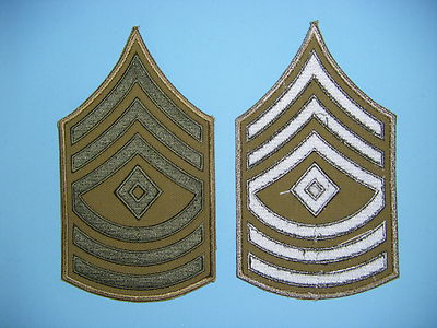 1085p WW2 US Army& Air Force 1st Sergeant 3 rockers Chevrons Dark Khaki ...