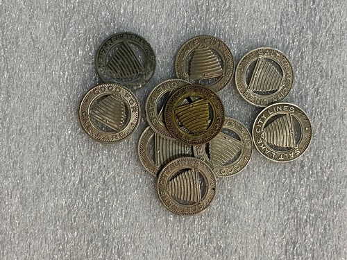 Lot of 10 VINTAGE Utah / Salt Lake City UTA Bus Tokens ~ Beehive Shaped ...