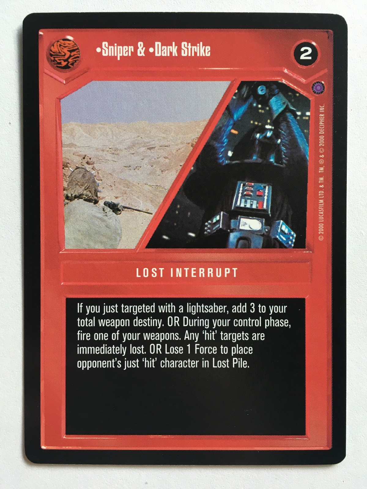Star Wars CCG Decipher Reflections II Sniper & Dark Strike Premium ...