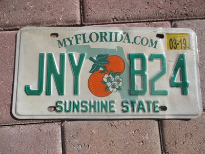 Florida 2019 Sunshine State license plate # JNY B24 | eBay