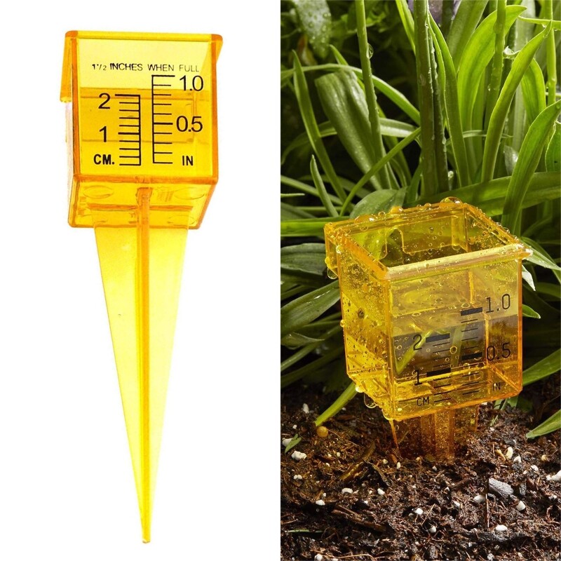 Water Measuring Tool Bright Yellow Rain Gauge/Sprinkler Gauge Wide ...