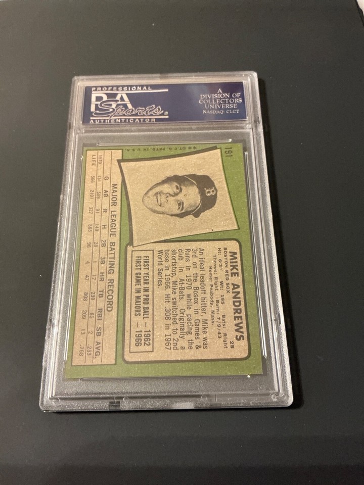 1971 Topps Baseball #191 Mike Andrews Red Sox PSA 8 | eBay