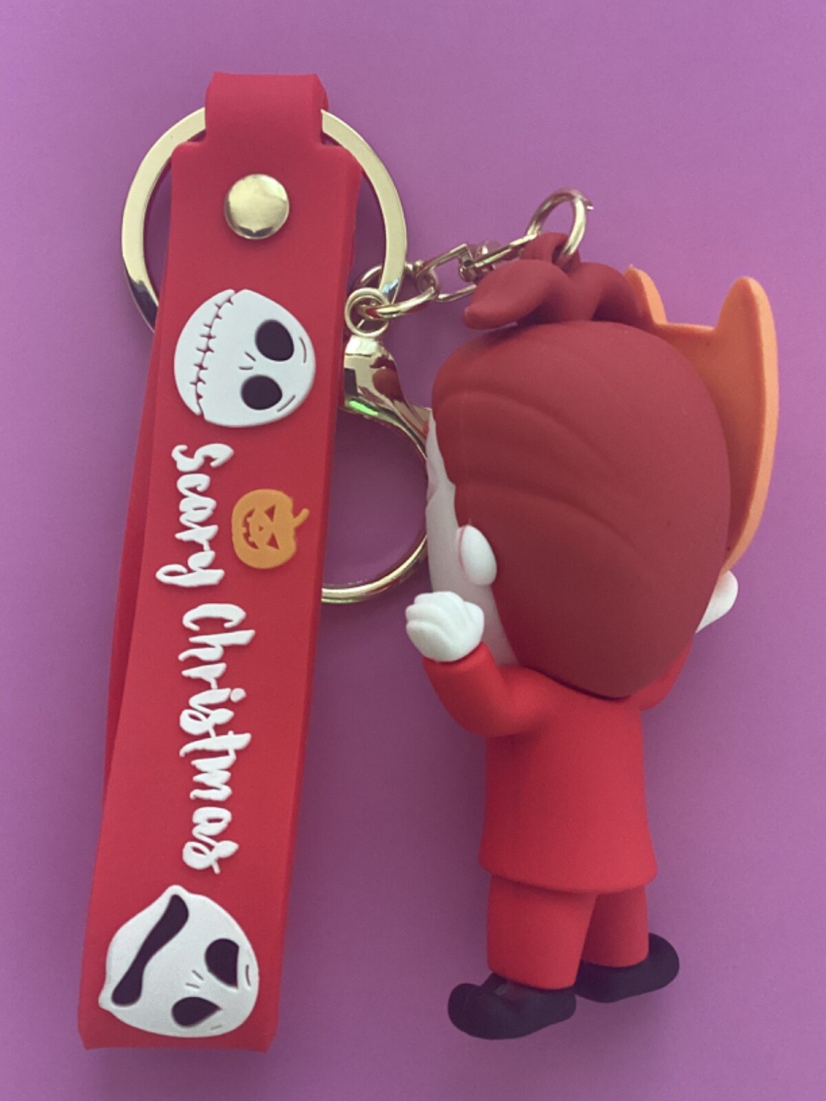 3D Rubber Keychain With Scary Christmas Character Keychain Key Ring No ...