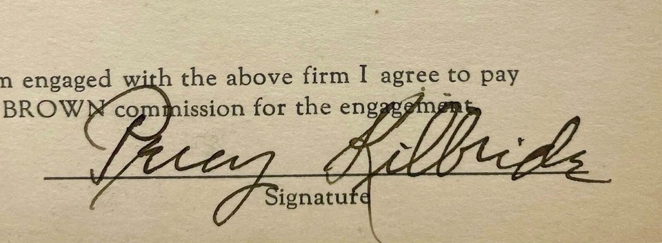 PERCY KILBRIDE Signed Autograph 3x5 DOCUMENT CARD Fallen Angel Ma and ...