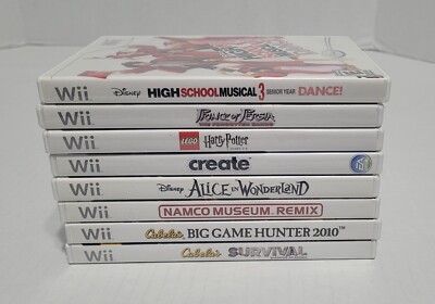 Lot of 8 Nintendo Wii Games CIB, Cabelas Disney Lego Harry Potter HSM ...