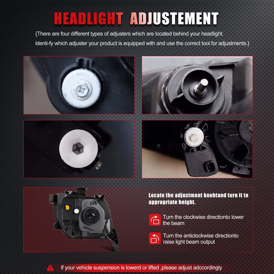 For 2003-2008 Honda Element Headlights Assembly Left+Right Pair Chrome ...