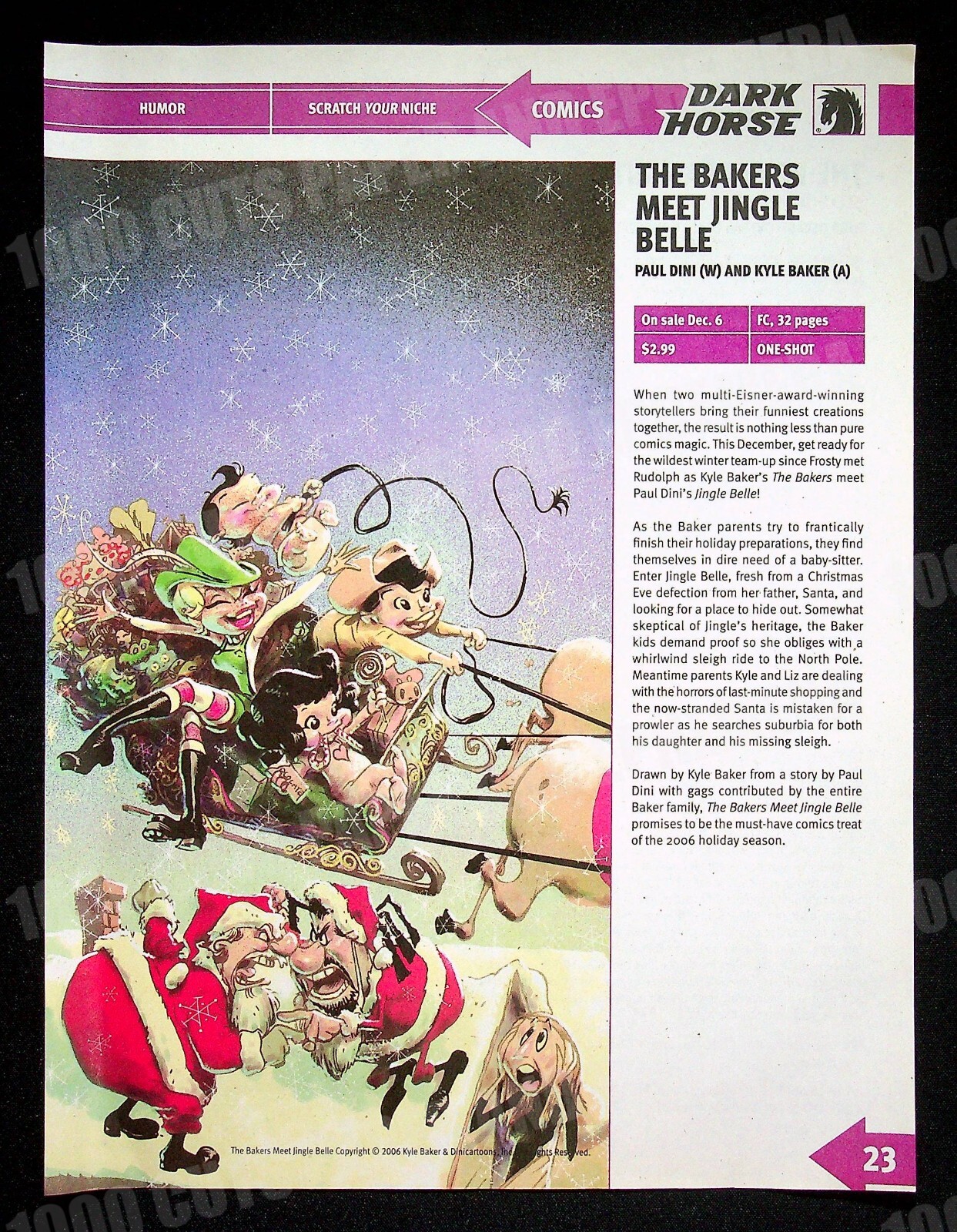 The Bakers Meet Jingle Belle Dark Horse Comics Print Magazine Ad Poster ...