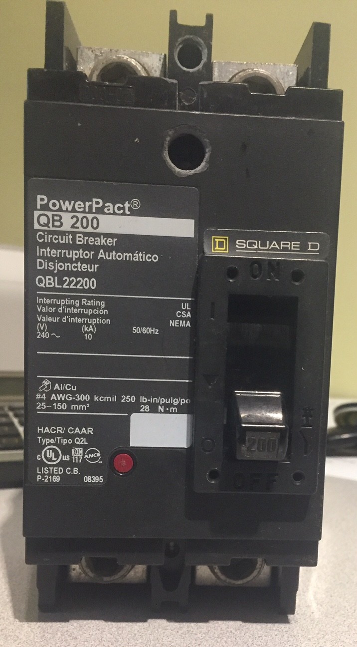 Square D QBL22200 Main Circuit Breaker, 200 Amp Used Good Condition | eBay