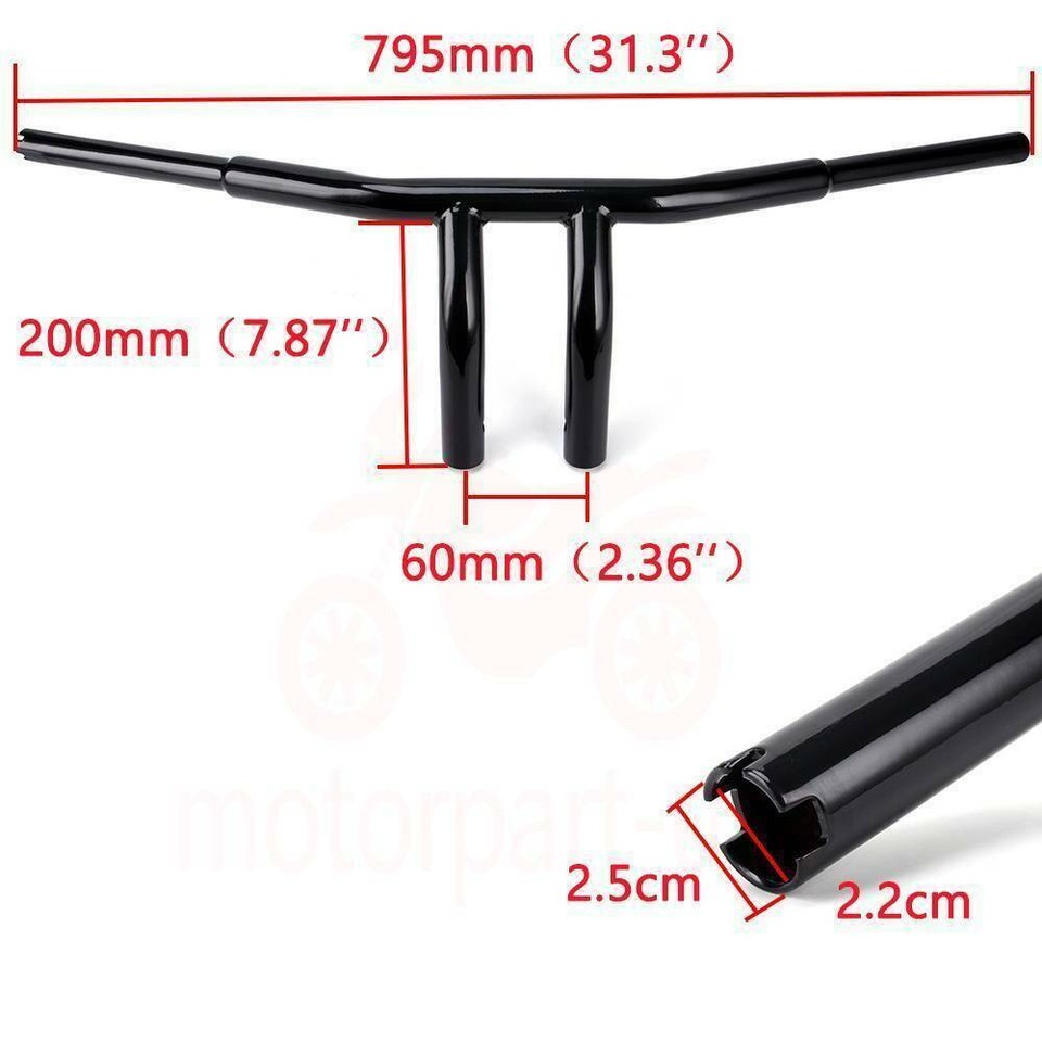 8" Rise Pullback T-Bars Handlebar For Harley Touring Dyna Softail ...