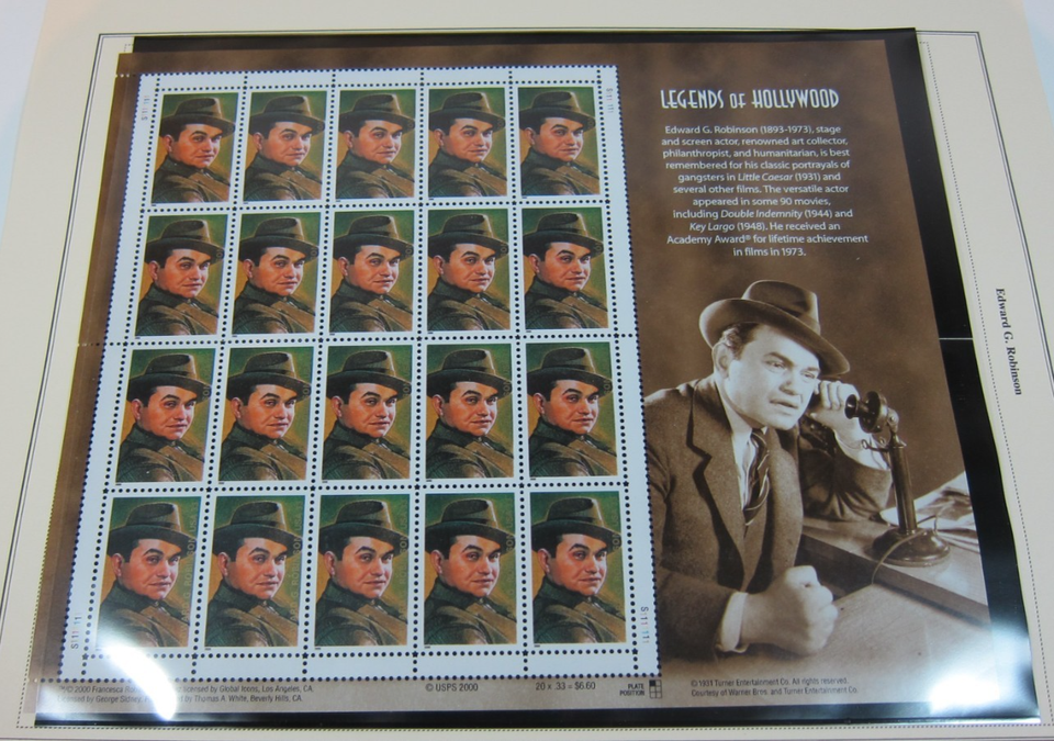 16 Legends of Hollywood Stamp Panes from 1995 thru 2010 USPS Stamp ...