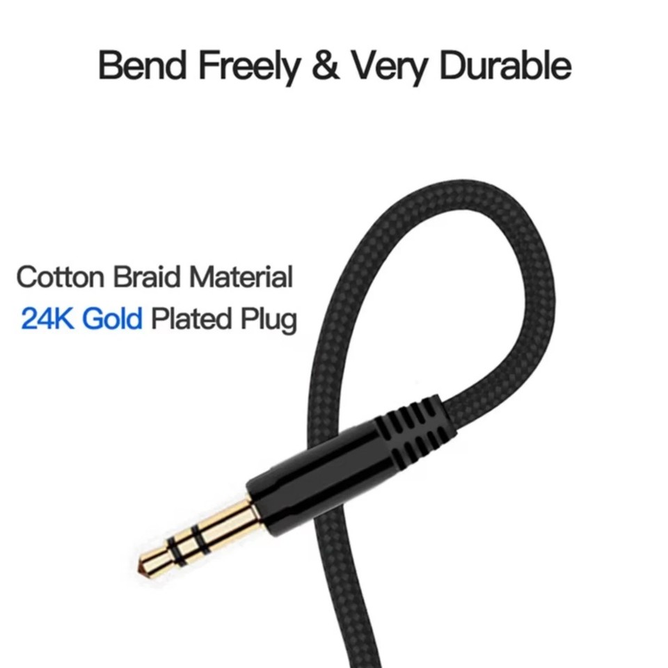 2M to 5M Headphone Aux Cable Audio Lead 3.5mm Jack to Jack Stereo PC ...