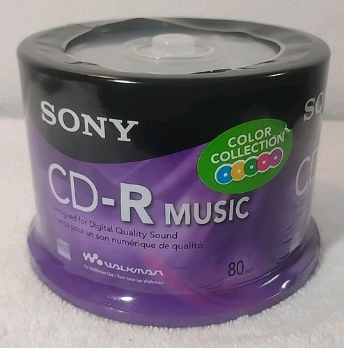 NEW Sony Blank Music CD-R CDR 80min Digital Audio 50 Pack Media Disc ...