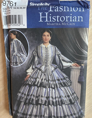 Simplicity 9761 Civil War Era Misses Costume 1850-1860 Sz 14-20 UNCUT ...